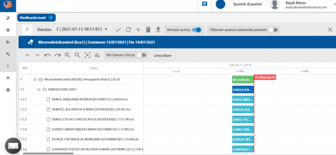 Gantt for BrickControl