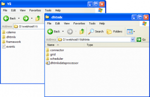 DHTMLX Integration with Yii PHP Framework