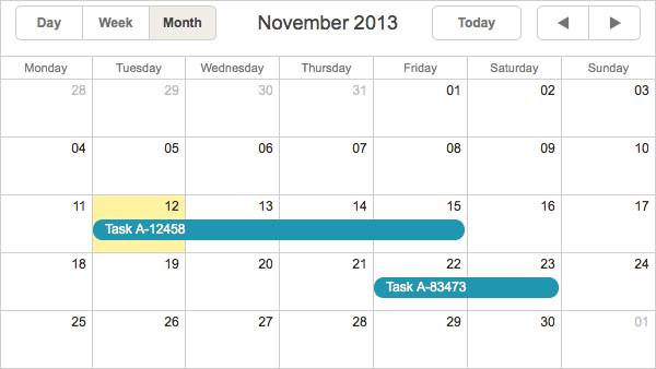 Masa Saati Ka k Yeni Gelen Angular Calendar Scheduler Example 