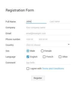 Creating Registration Form with Online Form Builder