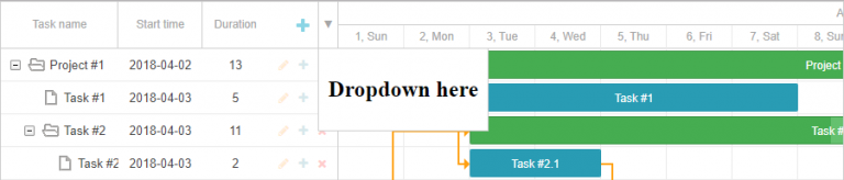 How To Add Custom Elements Into The Grid Of Javascript Gantt Dhtmlx Video Tutorial