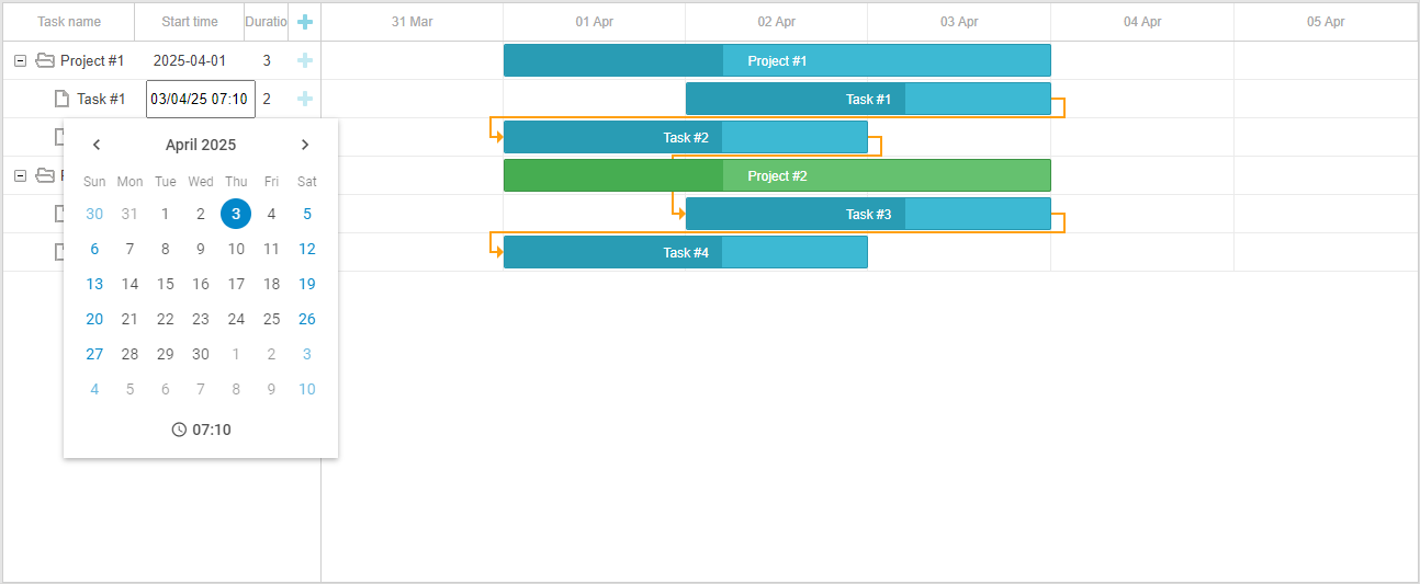 Three Scenarios Of Using Javascript Calendar Widget With Dhtmlx Gantt