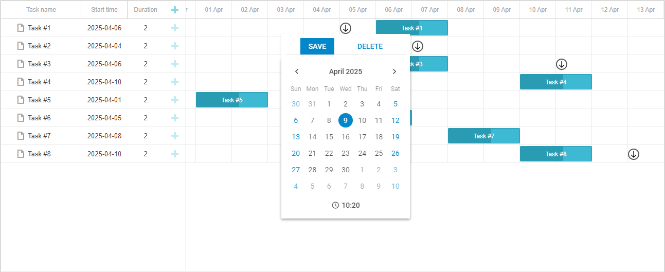 Three Scenarios Of Using Javascript Calendar Widget With Dhtmlx Gantt