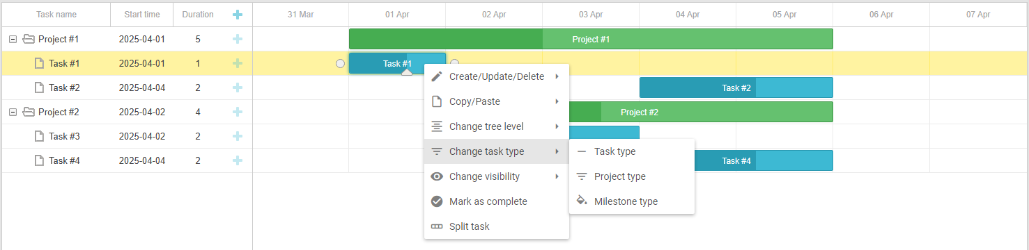 Integrating A Context Menu Into A Javascript Gantt Chart With Dhtmlx