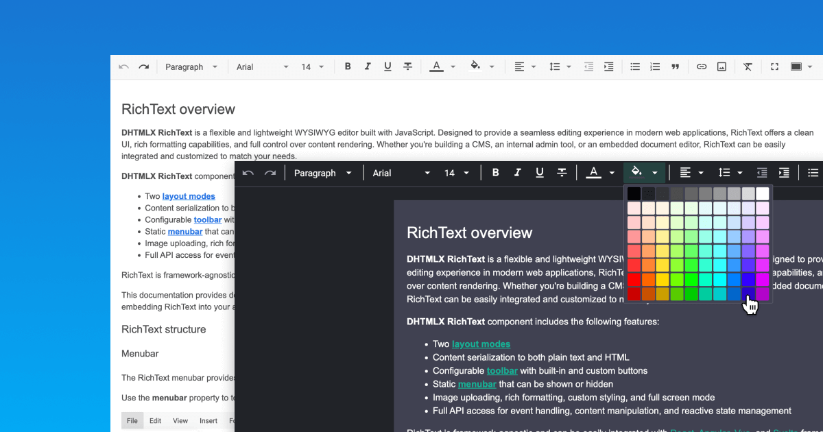 JavaScript/HTML Rich Text Editor - DHTMLX RichText