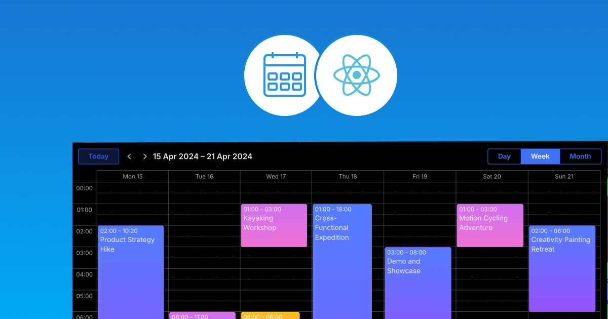 Responsive React Scheduler - DHTMLX Scheduler Library